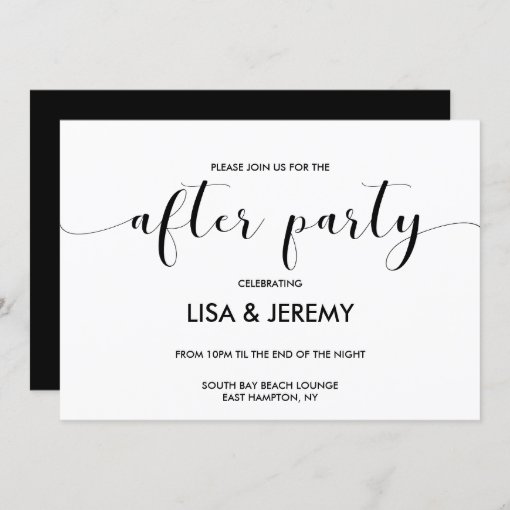 Elegant wedding after party invitation | Zazzle