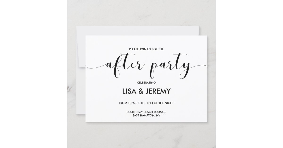 Elegant wedding after party invitation | Zazzle