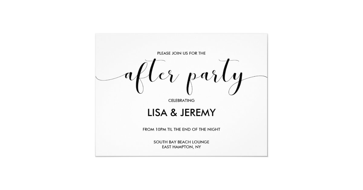 Elegant wedding after party invitation | Zazzle.com