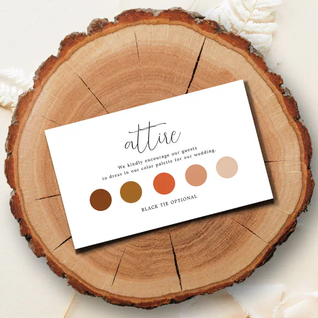 Elegant Wedding Attire Dress Code Card | Zazzle