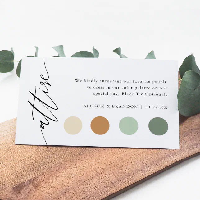 Elegant Wedding Attire Dress Code Insert | Zazzle