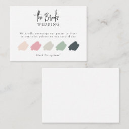Elegant Wedding Attire Dress Code Insert Cards | Zazzle
