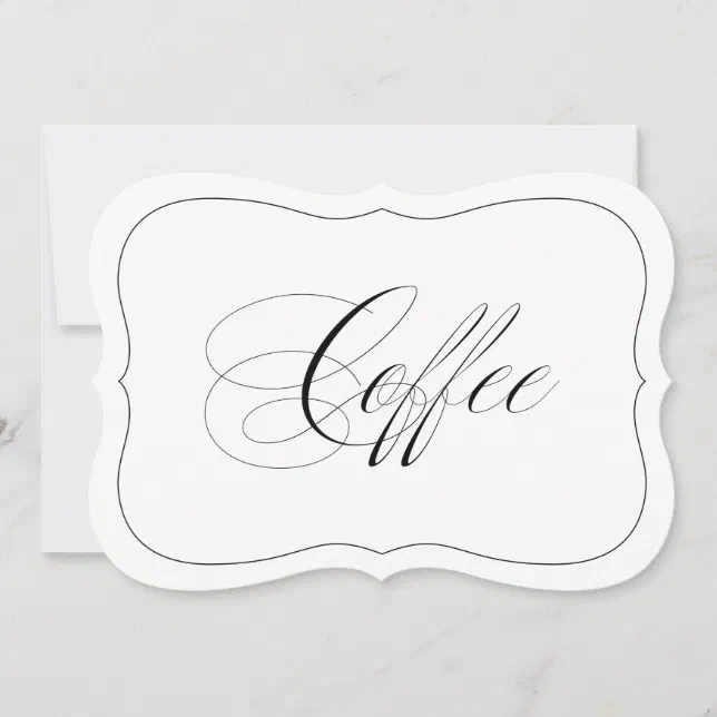 Elegant Wedding Bar Sign Coffee Die Cut Border | Zazzle