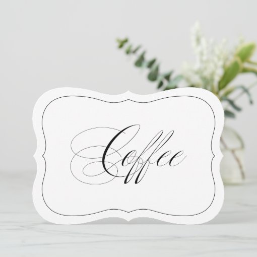 Elegant Wedding Bar Sign Coffee Die Cut Border | Zazzle