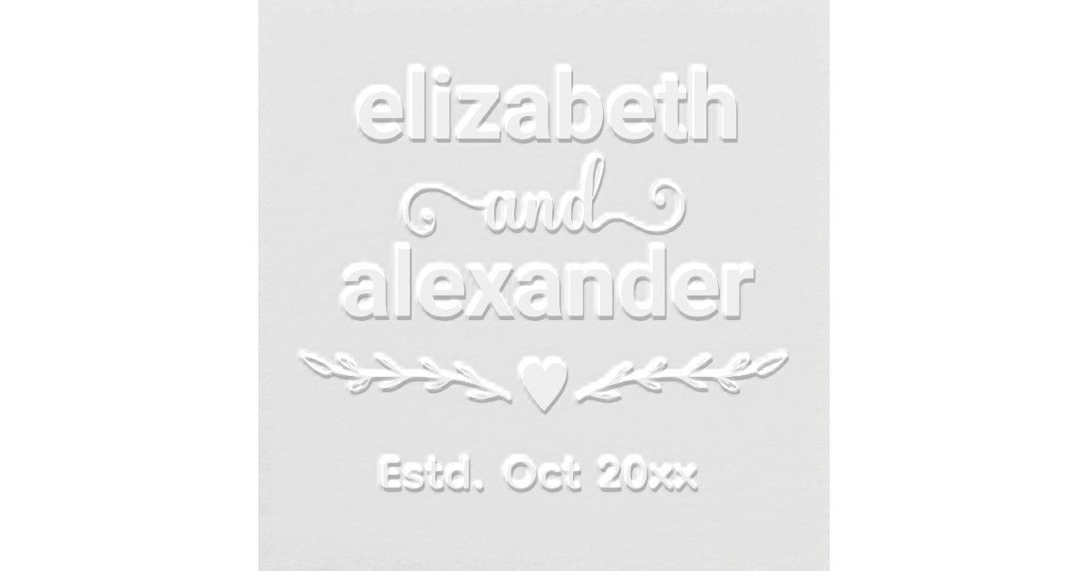 Elegant Wedding Bride Groom Typography Monogram Embosser | Zazzle