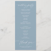 Elegant Wedding Ceremony Dusty Blue Program | Zazzle