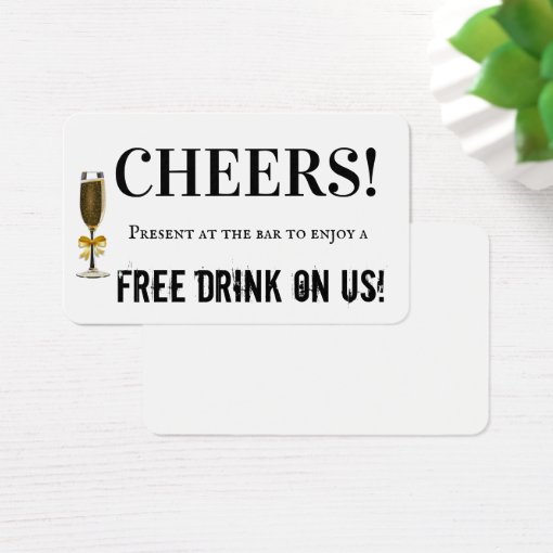 Elegant Wedding Cheers Bar Drink Voucher Ticket | Zazzle