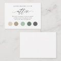 Elegant Wedding Color Dress Code Insert | Zazzle