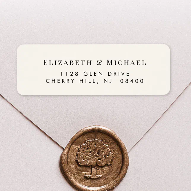 Elegant Wedding Cream Return Address Label | Zazzle