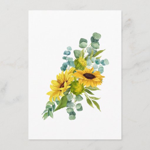 Elegant Wedding Details, Sunflowers & Eucalyptus Enclosure Card | Zazzle