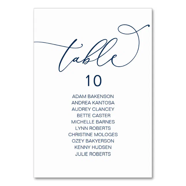 Elegant Wedding Dinner, Guests Seating Chart Table Table Number | Zazzle