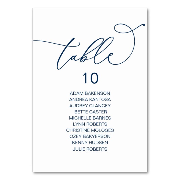 Elegant Wedding Dinner, Guests Seating Chart Table Table Number | Zazzle