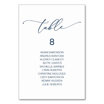 Elegant Wedding Dinner, Guests Seating Chart Table Table Number | Zazzle