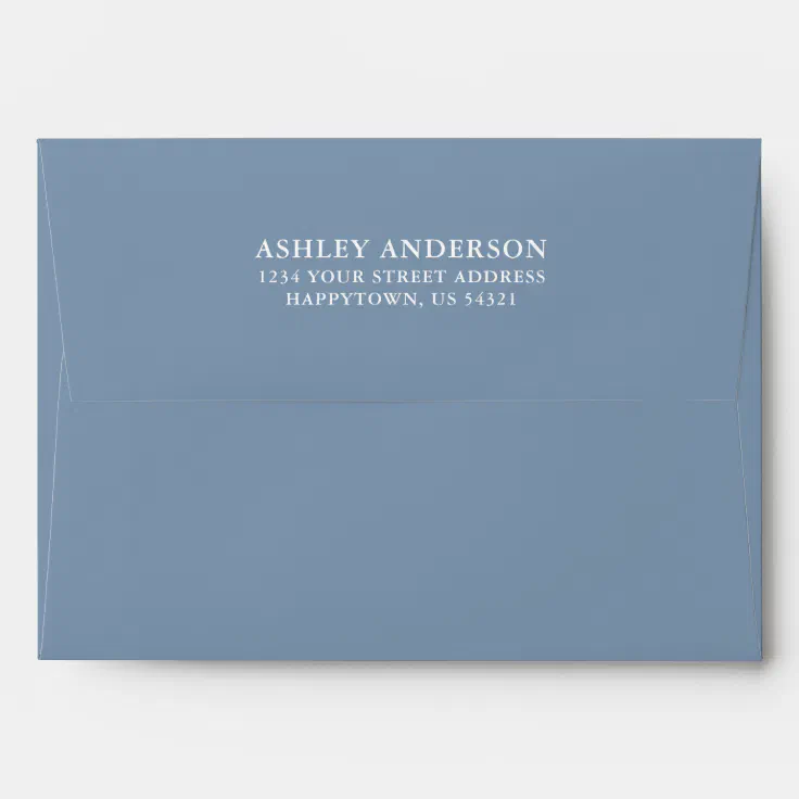 Elegant Wedding Dusty Blue Envelope | Zazzle