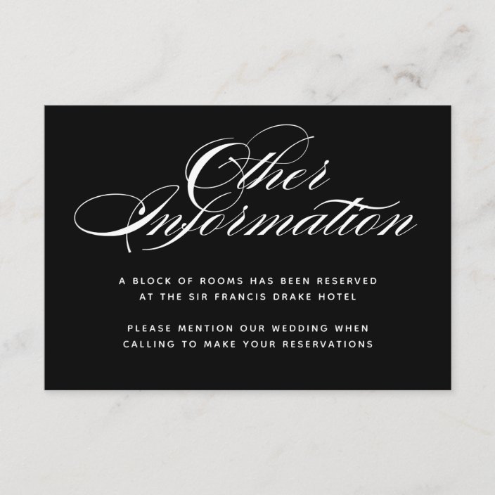 Elegant Wedding Enclosure Card | Zazzle.com