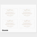 Elegant Wedding Gift Gold Wedding Welcome Basket Rectangular Sticker ...