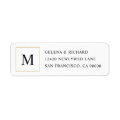 Elegant Wedding Gold Border Monogram Address Label | Zazzle