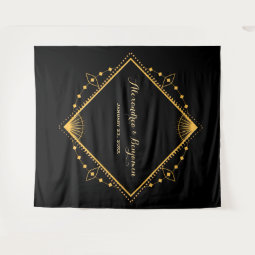 Elegant Wedding Gold Diamond Photo Booth Backdrop | Zazzle