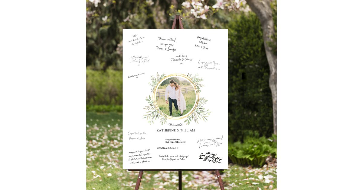 Elegant Wedding Guest Message Foam Board | Zazzle