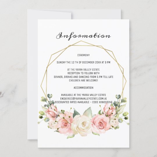 Elegant Wedding Information Card. Invitation | Zazzle.com