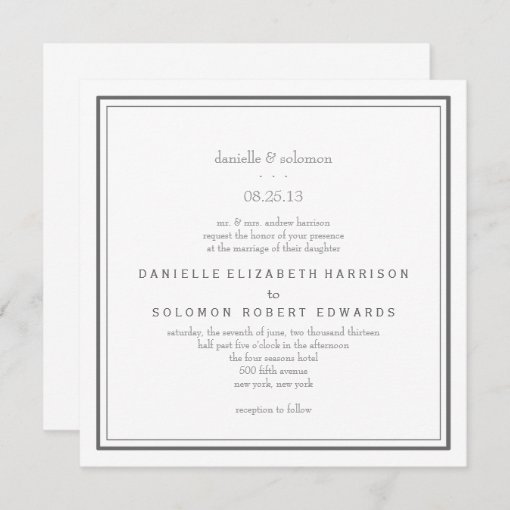 Elegant Wedding Invitation - Change Background | Zazzle