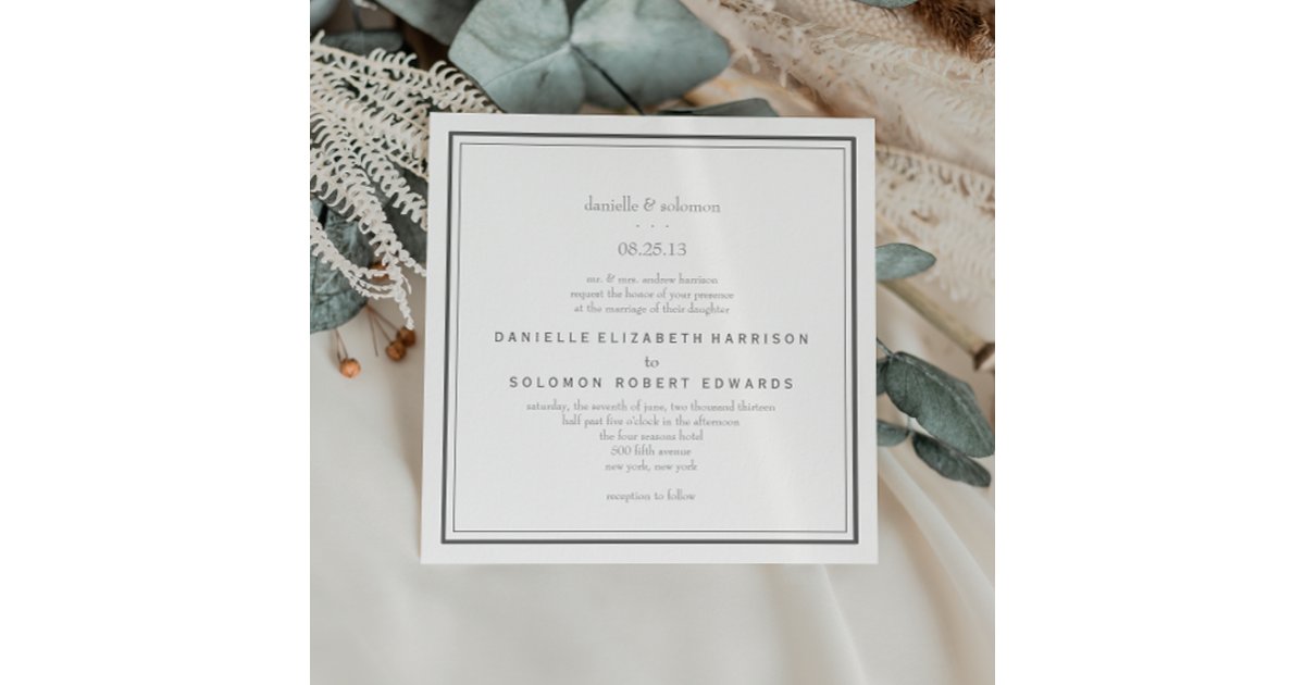 Elegant Wedding Invitation - Change Background | Zazzle
