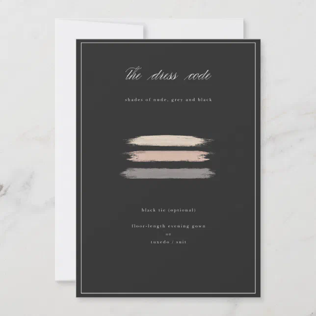 Elegant Wedding Invitation Dress Code Card | Zazzle