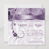 Elegant Wedding Invitation Floral Purple Silver | Zazzle