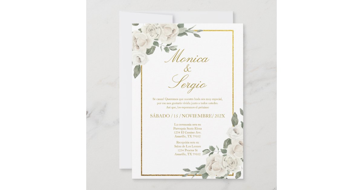 Elegant Wedding Invitation in Spanish | Zazzle