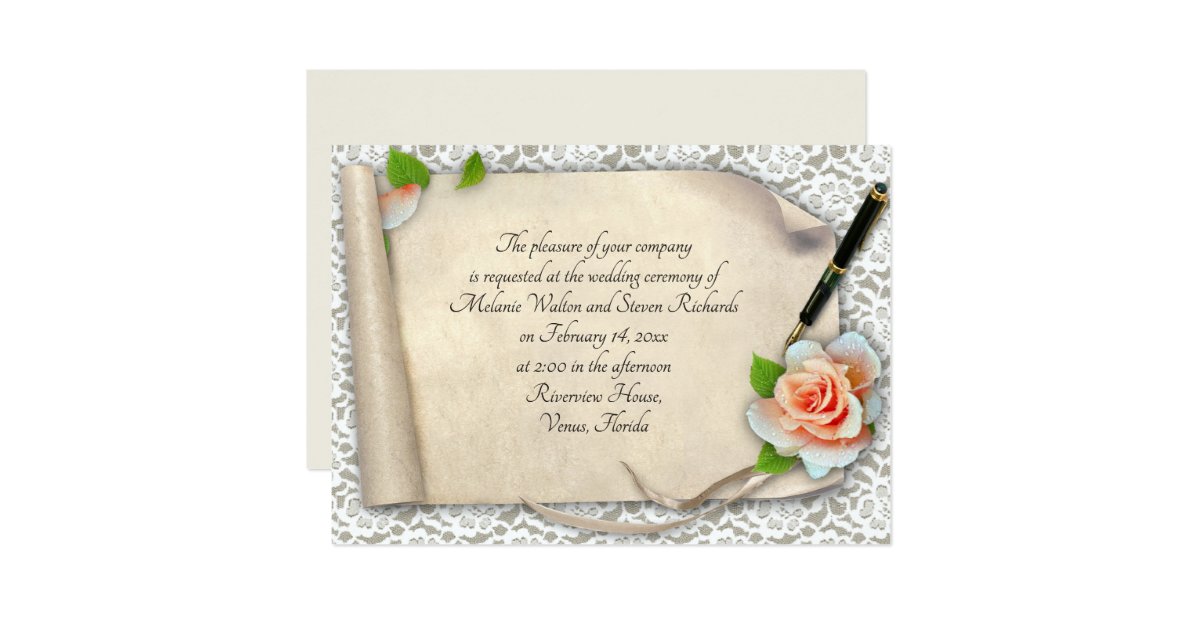 Elegant Wedding Invitation Scroll | Zazzle.com