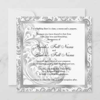 Elegant Wedding Invitation - Silver | Zazzle