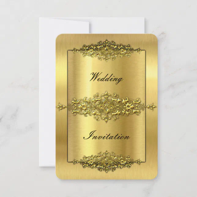 Elegant Wedding Invitations, Gold Invitation | Zazzle