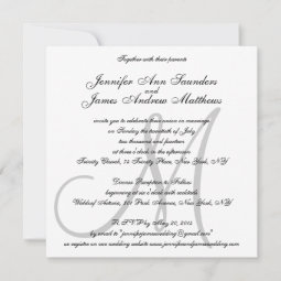 Elegant Wedding Invitations Monogram Initial Names | Zazzle