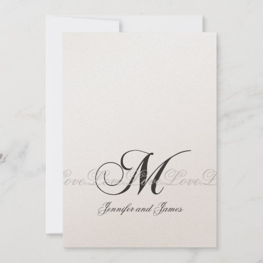 Elegant Wedding Invitations Monogram M Love | Zazzle.com