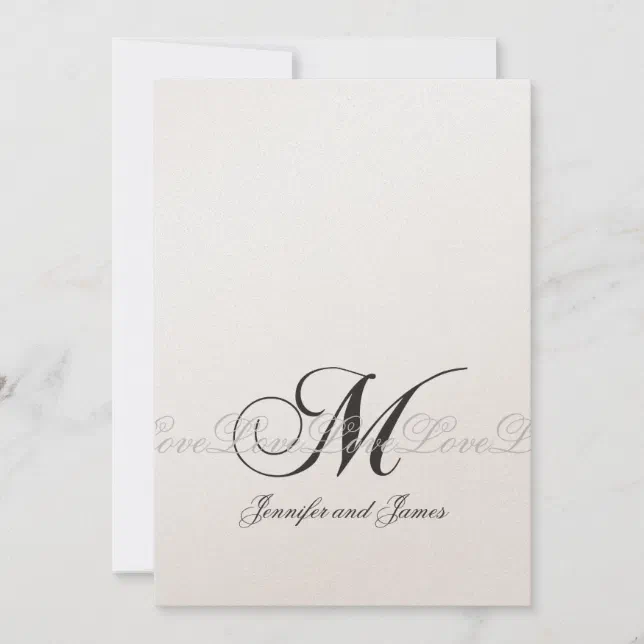 Elegant Wedding Invitations Monogram M Love | Zazzle