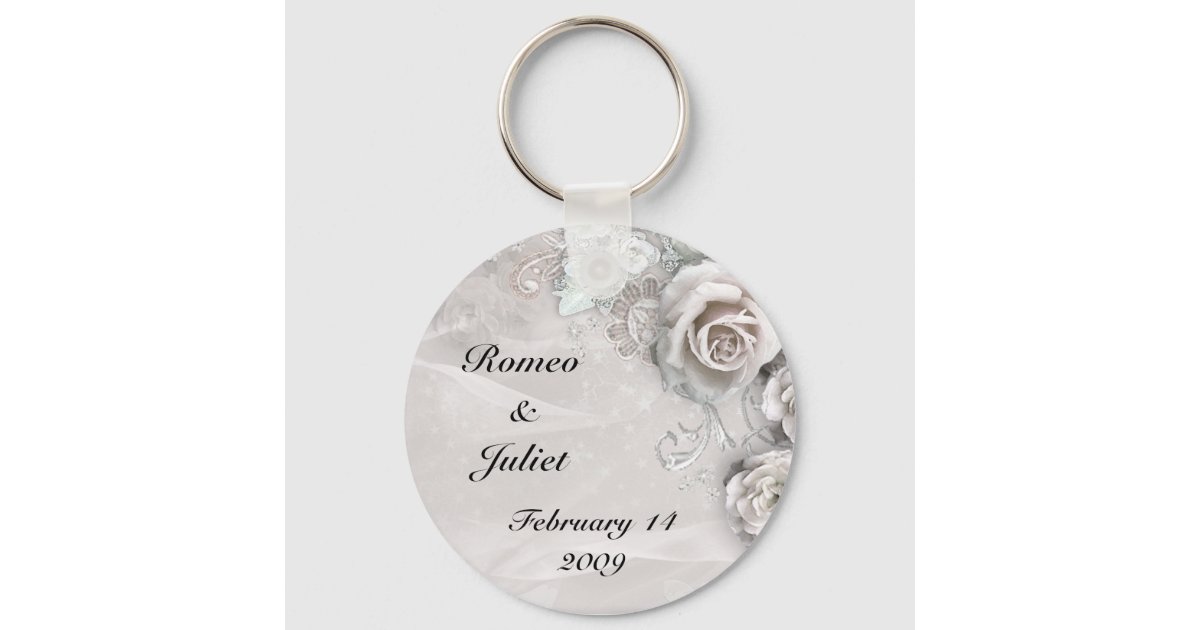 Elegant Wedding Keychain | Zazzle
