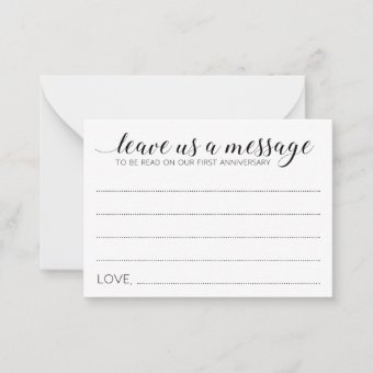 Elegant Wedding Leave Us A Message Advice Cards | Zazzle