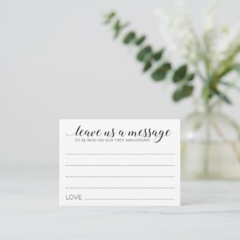Elegant Wedding Leave Us A Message Advice Cards | Zazzle