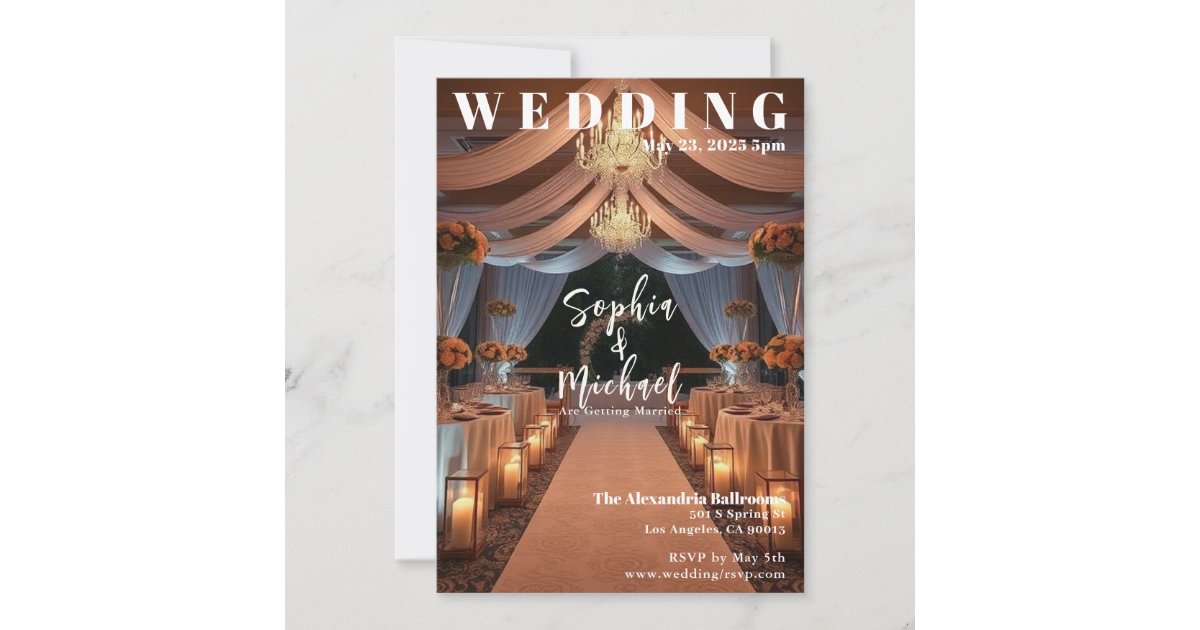 Elegant Wedding Magazine Cover Invitation | Zazzle