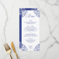 Elegant Wedding Menus | Nadine (Royal Blue) | Zazzle