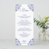 Elegant Wedding Menus | Nadine (Royal Blue) | Zazzle