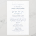 Elegant Wedding Modern Ceremony Dusty Blue Program | Zazzle