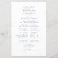 Elegant Wedding Modern Ceremony Dusty Blue Program | Zazzle