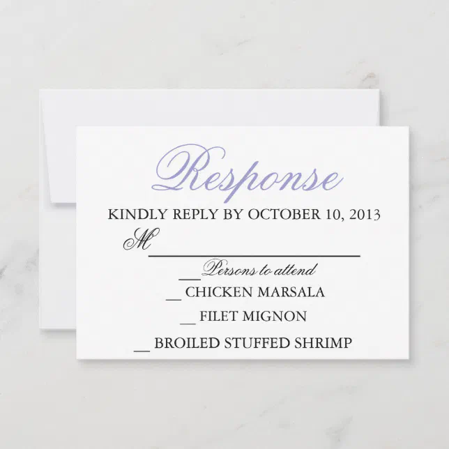 Elegant Wedding Modern Invitation Response Card | Zazzle