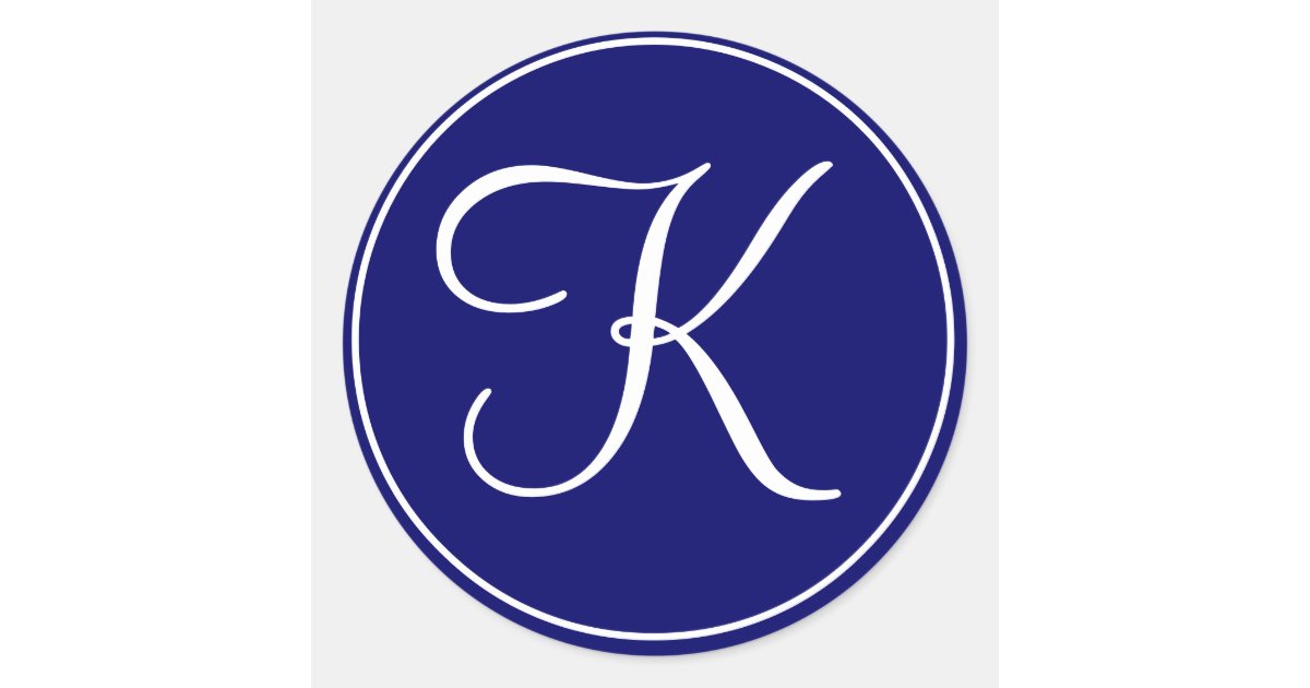 Elegant Wedding Monogram Navy White Labels | Zazzle