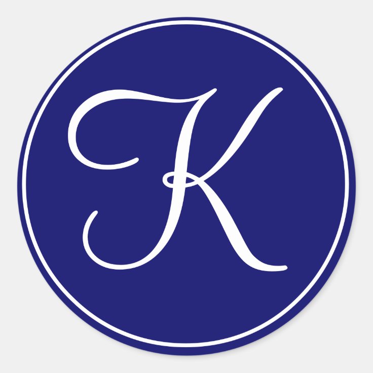 Elegant Wedding Monogram Navy White Labels | Zazzle