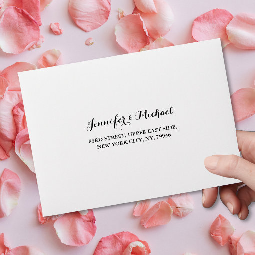 Elegant Wedding Party Event RSVP Return Address Envelope | Zazzle
