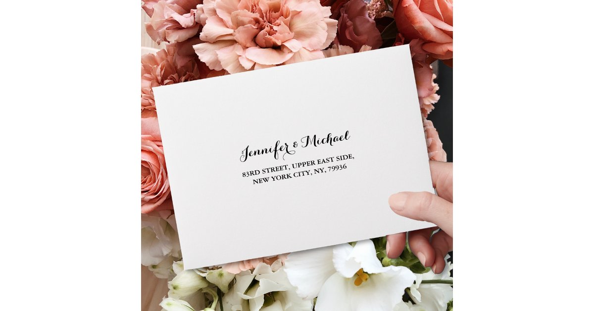 Elegant Wedding Party Event RSVP Return Address Envelope | Zazzle