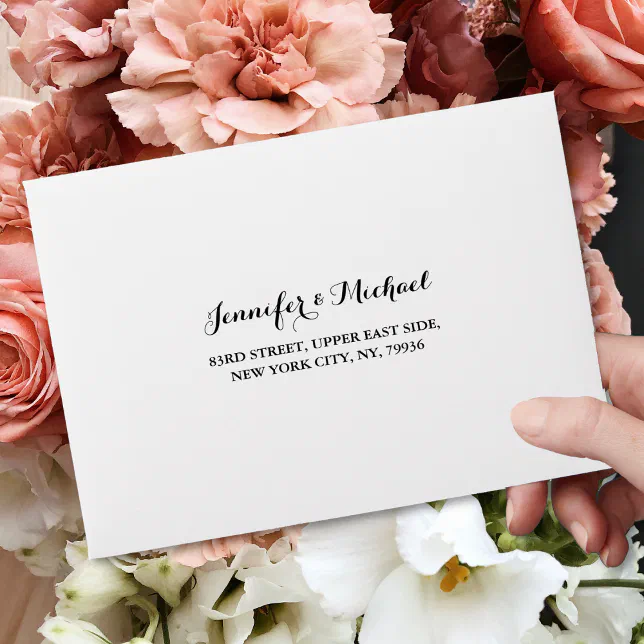 Elegant Wedding Party Event RSVP Return Address Envelope | Zazzle