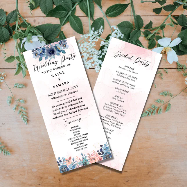 Elegant Wedding Party Program | Zazzle